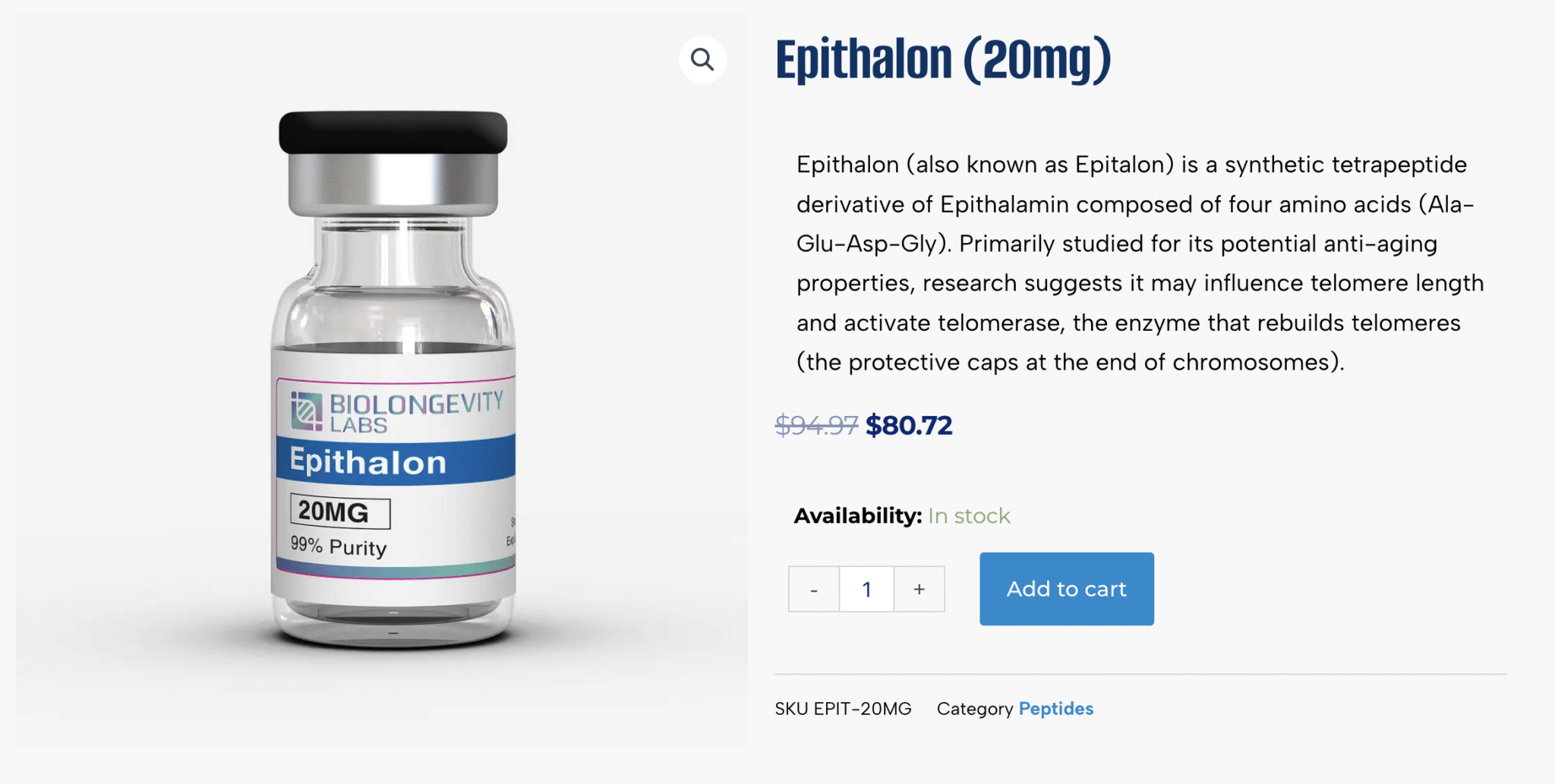 Epitalon Peptide Benefits, Dosage & Side Effects